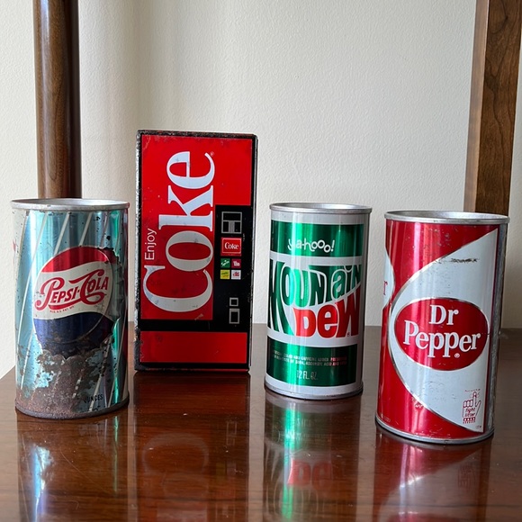 Coca Cola | Accents | Vintage Aluminum Soda Pop Cans And Paraphernalia ...
